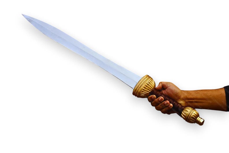 Handmade Roman Gladius Sword | Custom Made Damascus Steel Blade | Full ...