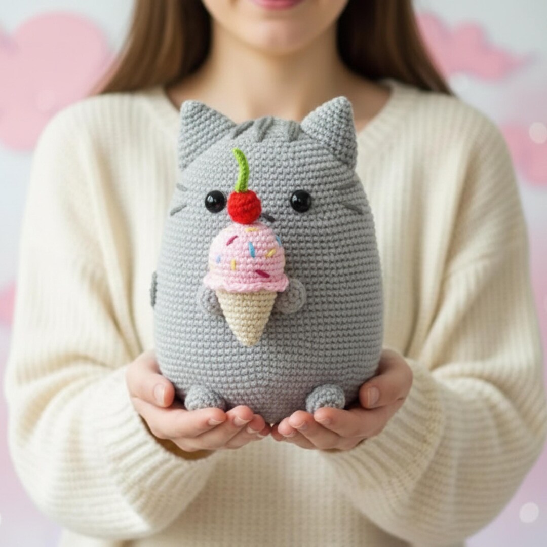 Easy Crochet Cat Pattern Amigurumi DIY Kawaii Plushie Tutorial Handmade ...