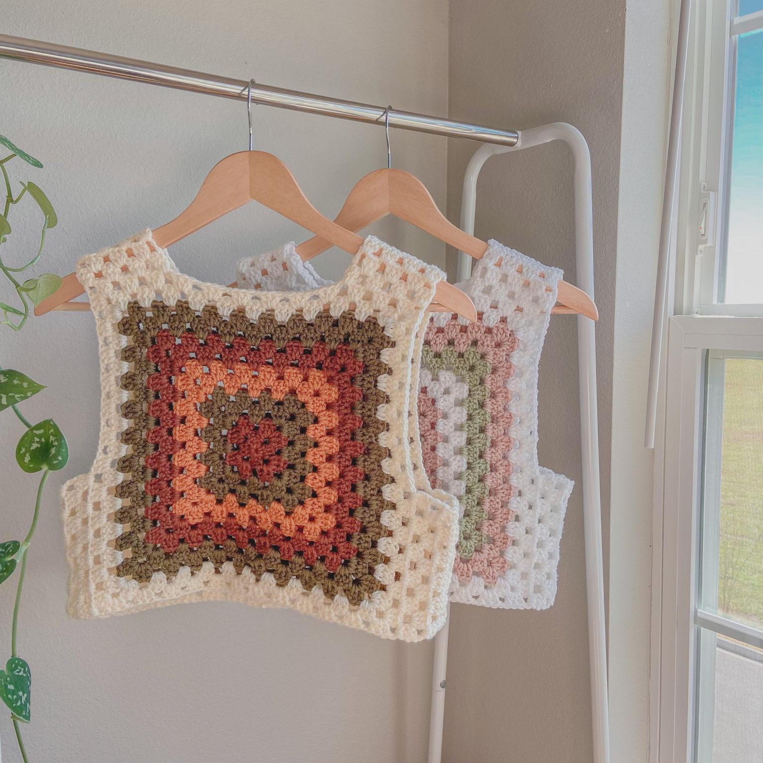 Crochet Granny Square Vest Pattern Boho Retro Fall Top, Modern Crochet ...