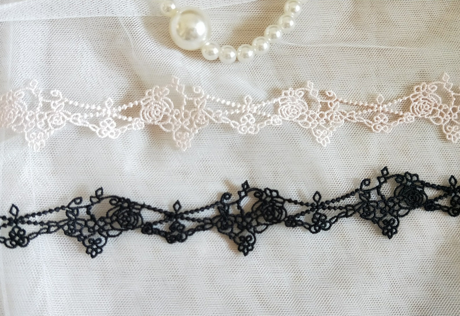 2 Colors 2 Yards Exquisite Venice Lace Trim Scalloped Rose Embroidery ...