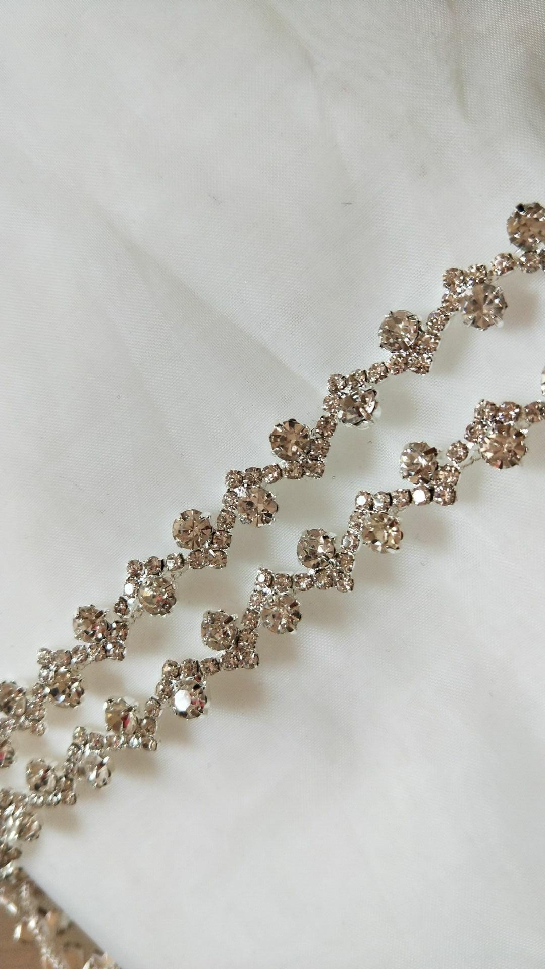 Rhinestone Crystal Lace Trim for Bridal Accessories Wedding Dress Sash ...