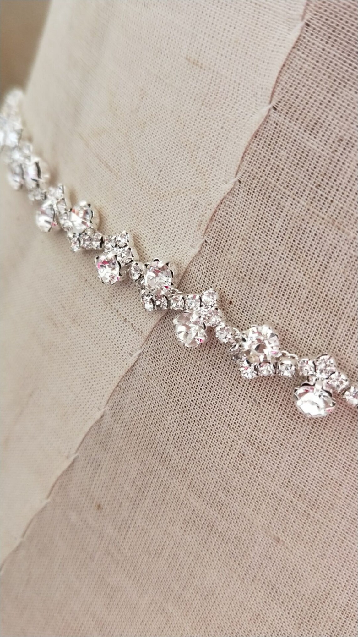 Rhinestone Crystal Lace Trim for Bridal Accessories Wedding | Etsy