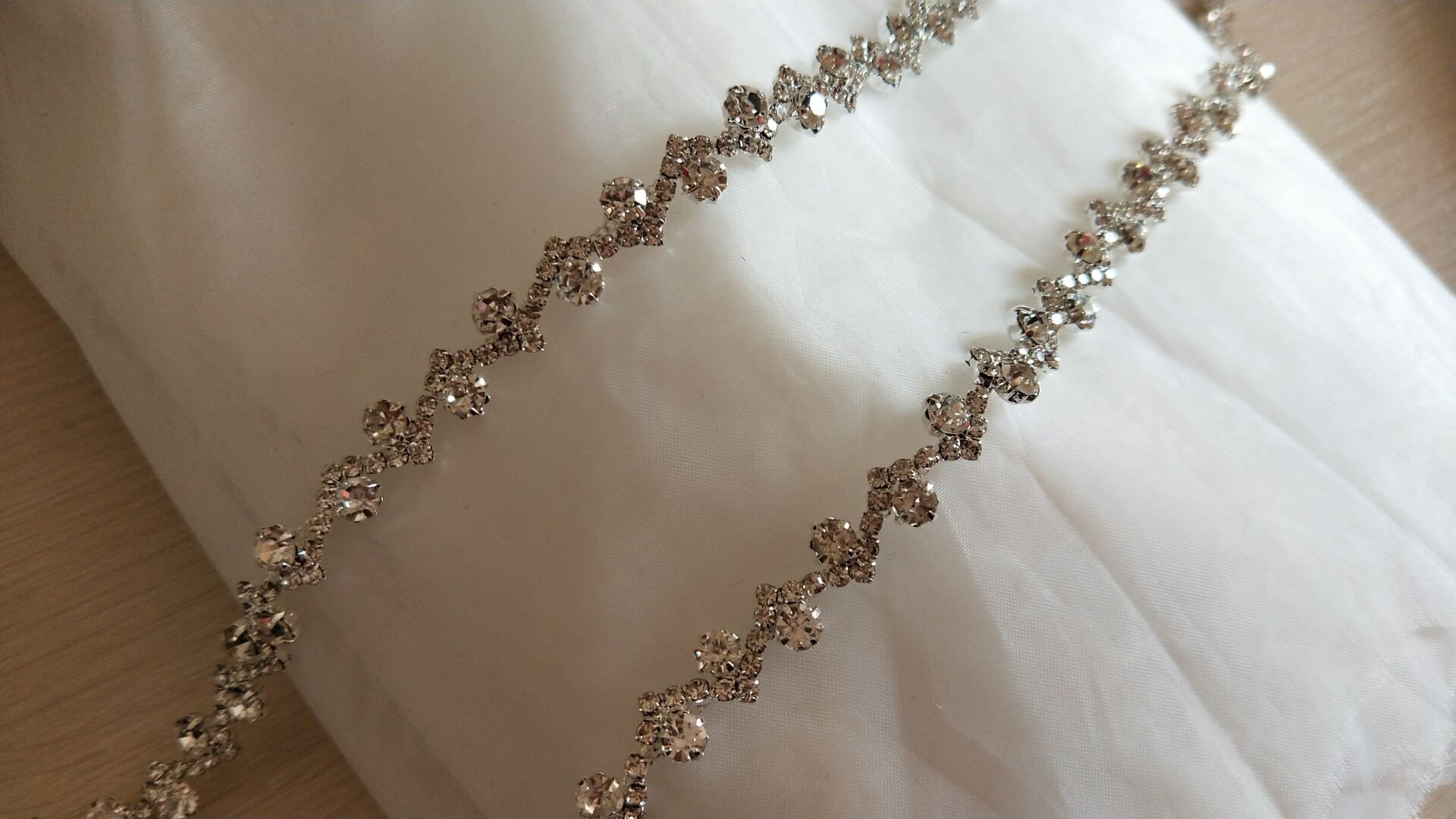 Rhinestone Crystal Lace Trim for Bridal Accessories Wedding Dress Sash ...