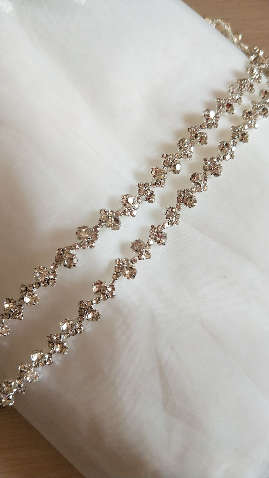 Rhinestone Crystal Lace Trim for Bridal Accessories Wedding Dress Sash ...