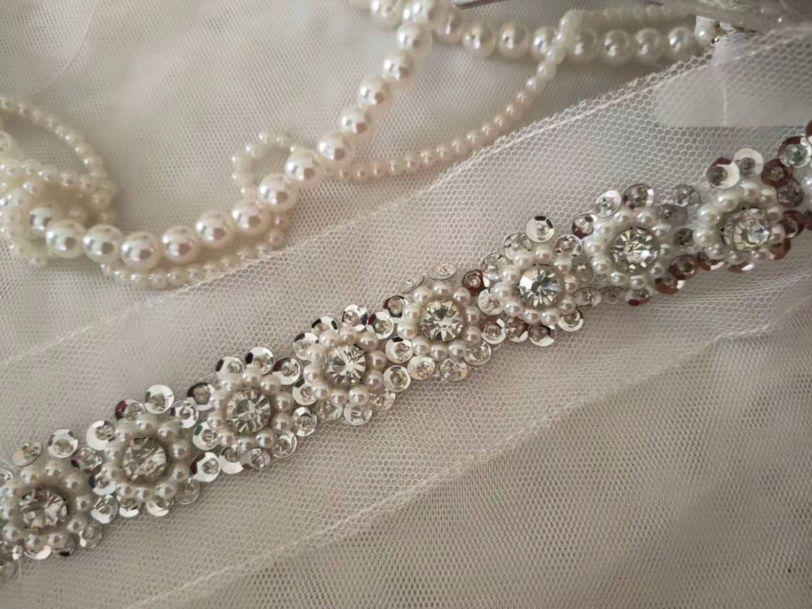 Gorgeous Beaded Lace Trim Handmade Sequined Flower Beaded - Etsy