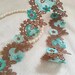 Gorgeous Lace Trim Light Blue Cyan Heart Flowers Coffee Venice Lace ...