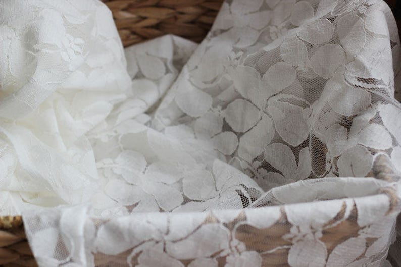 Cream Lace Fabric Soft Tulle Gauze With Flowers 59 Inches Wide - Etsy
