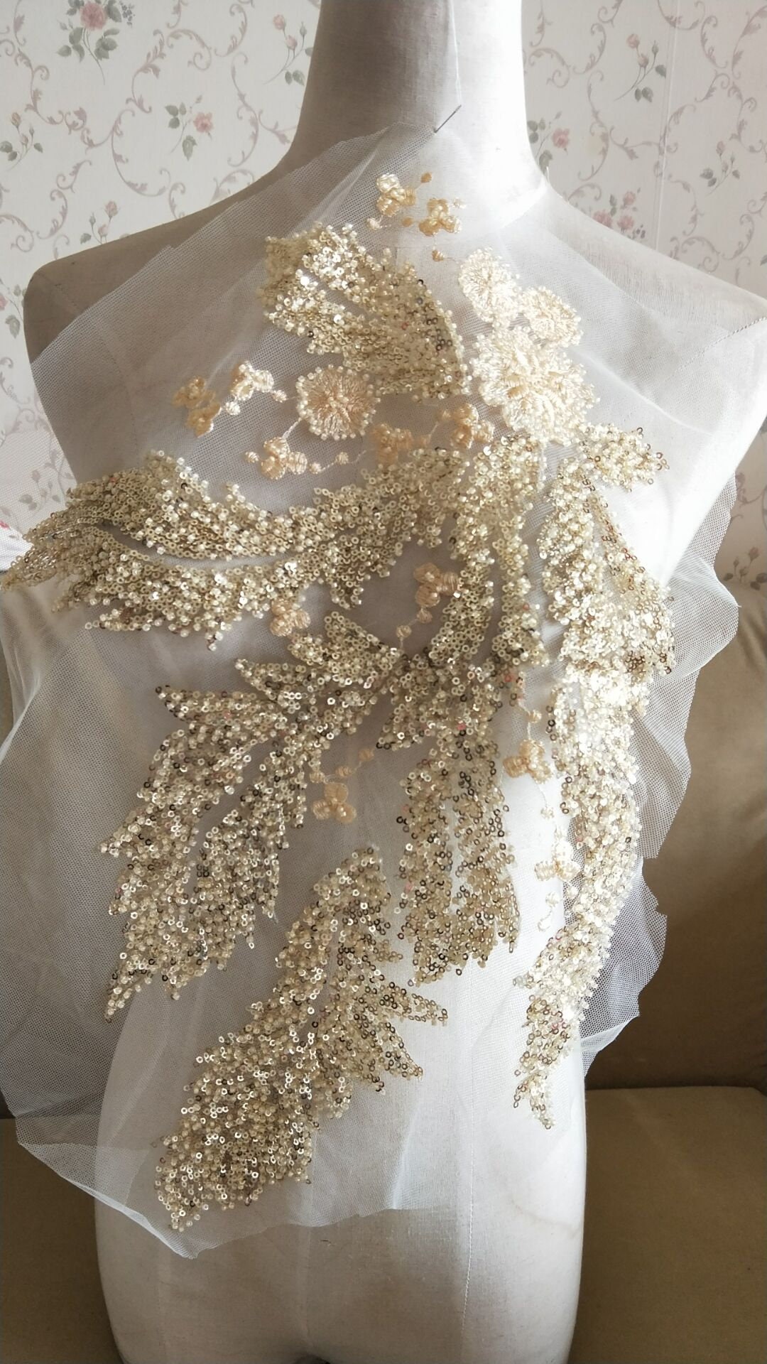 5 Colors Luxury Full Beaded Lace Bodice Applique Exquisite - Etsy