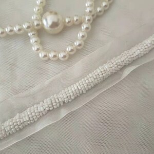 Beaded Lace Trim Pearl Beaded Lace Trim 1 Yard for Costume Wedding ...