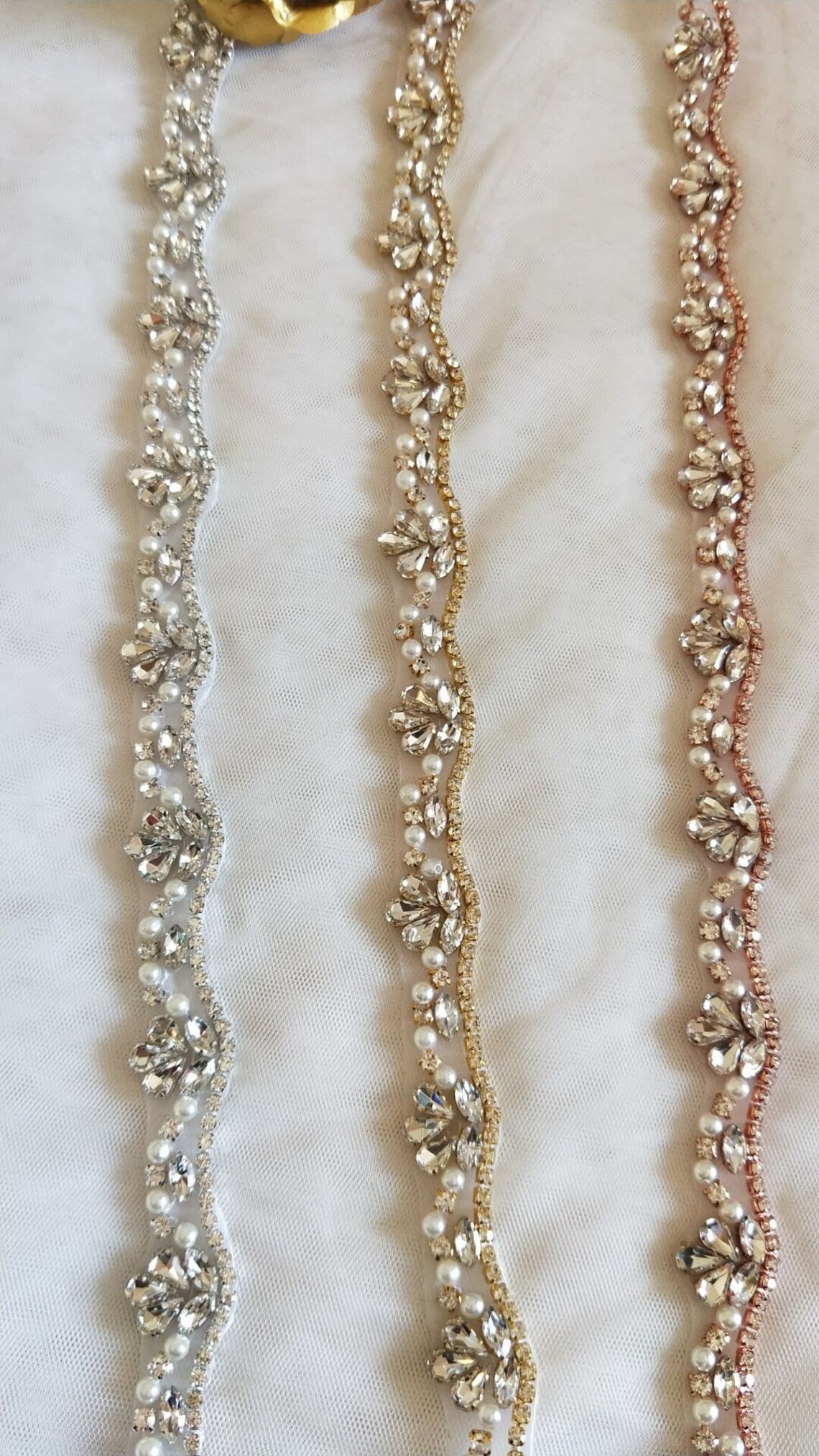 3 Colors Rhinestone Crystal Lace Trim 0.78 Wide For | Etsy