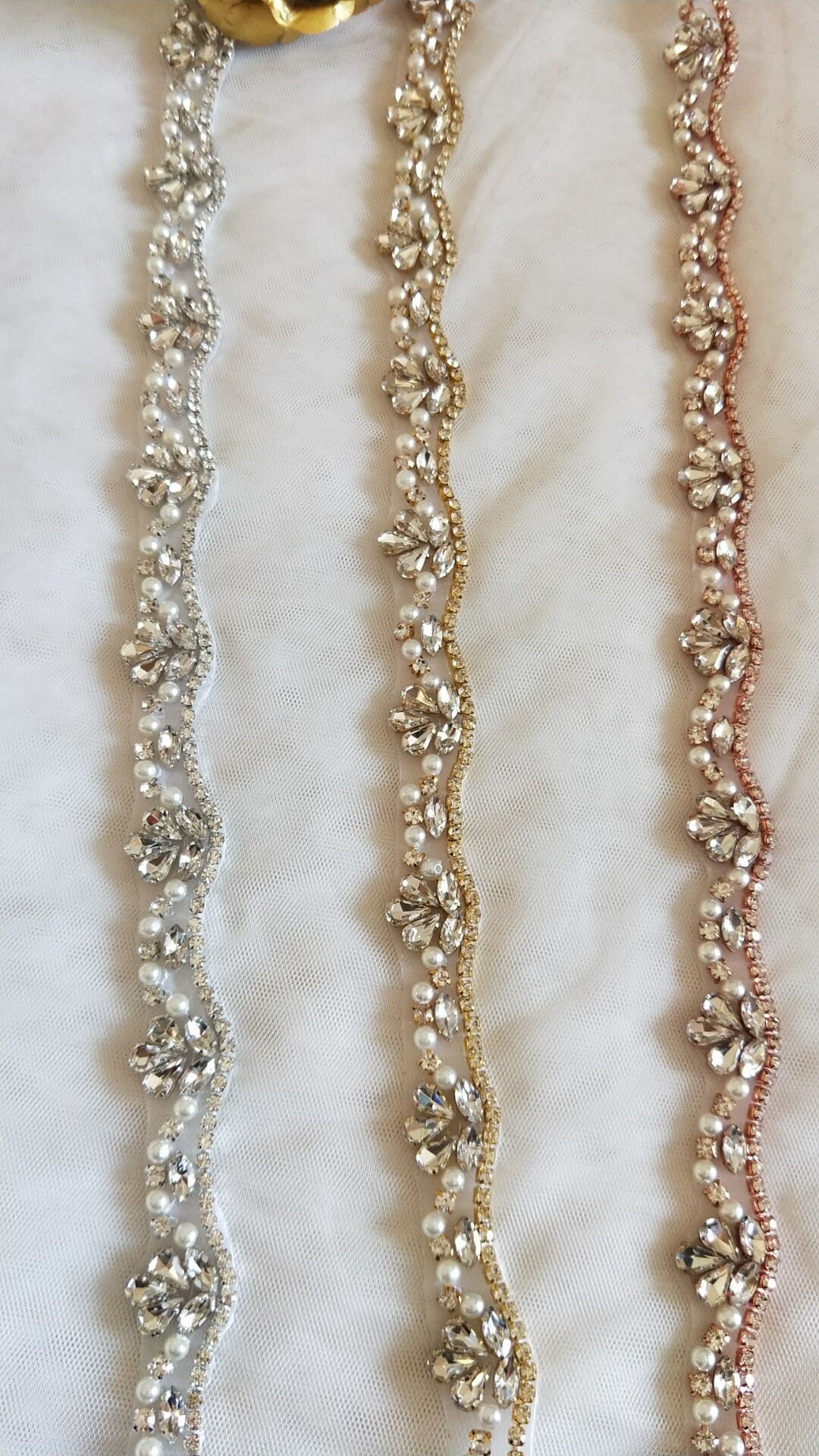 3 Colors Rhinestone Crystal Lace Trim 0.78 Wide for - Etsy