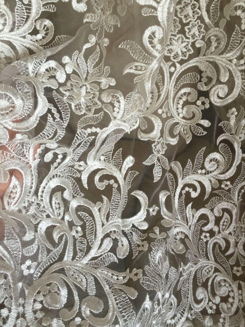 Bridal Lace Fabric Ivory Retro Dress Lace New Design Aulic - Etsy