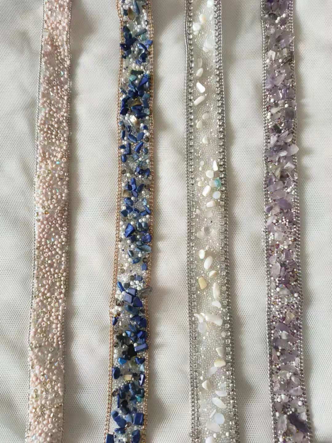 Luxury Beaded Trim With Rhinestone Crystal for Bridal Wedding Belt ...