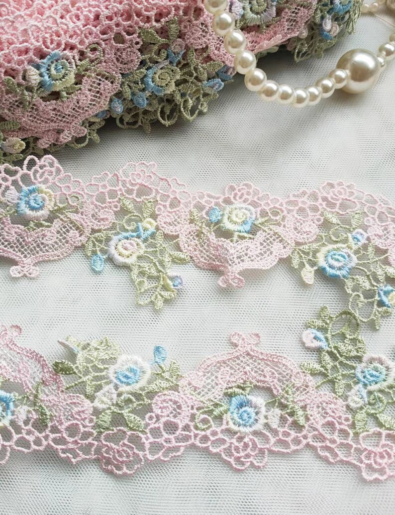 2 Yards 2 Colors Exquisite Venice Lace Trim Scalloped Roses - Etsy