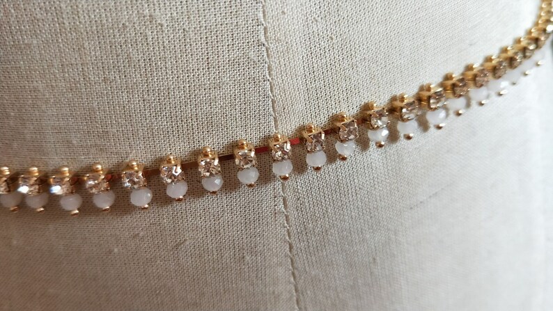 Rhinestone Crystal Beaded Lace Trim For Bridal Accessories | Etsy