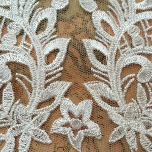 Gogerous Alencon Applique Aulic Floral Lace Patch Embroidered Applique ...