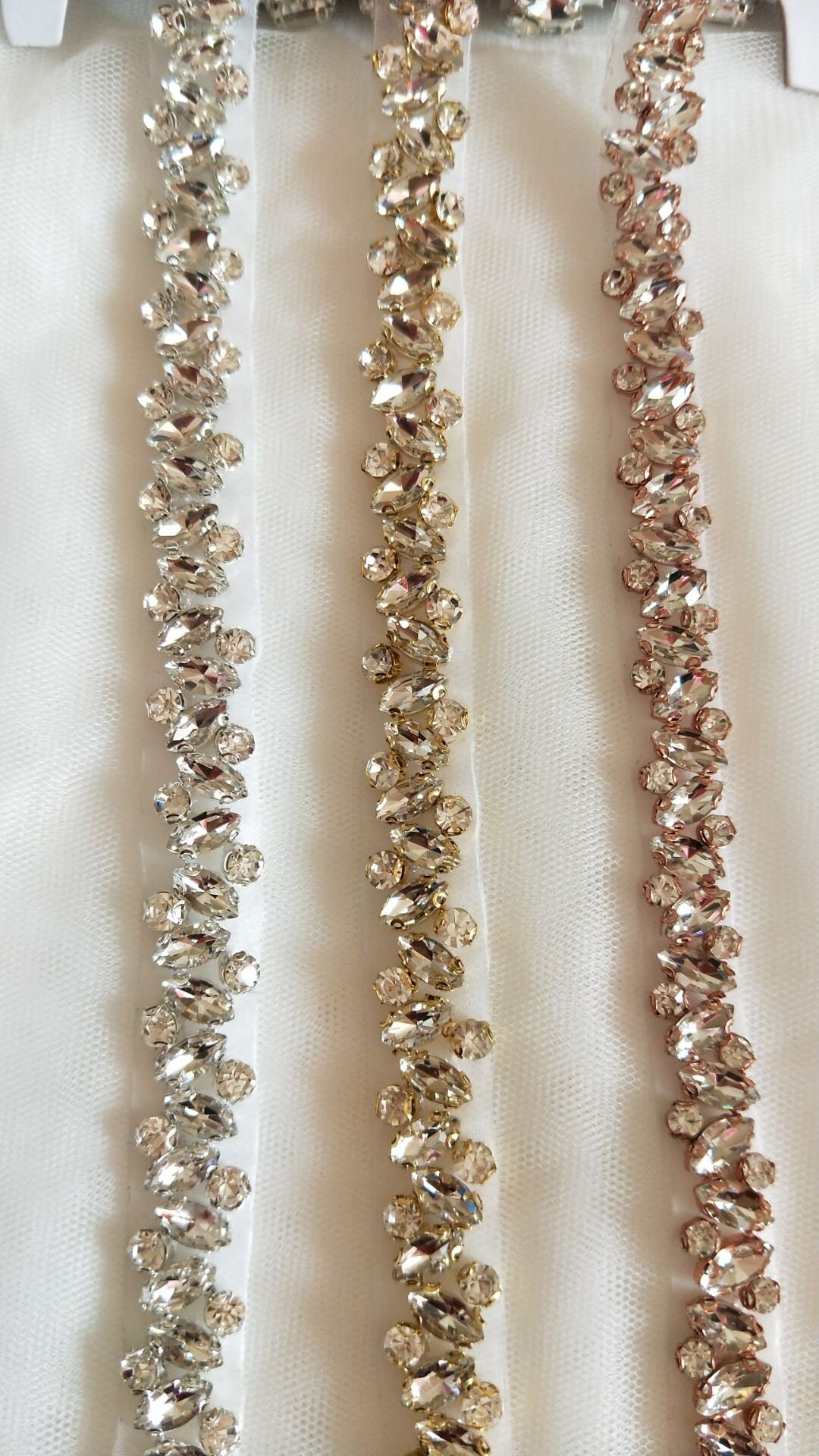 Rhinestone Crystal Lace Trim for Bridal Accessories Wedding Dress Sash ...