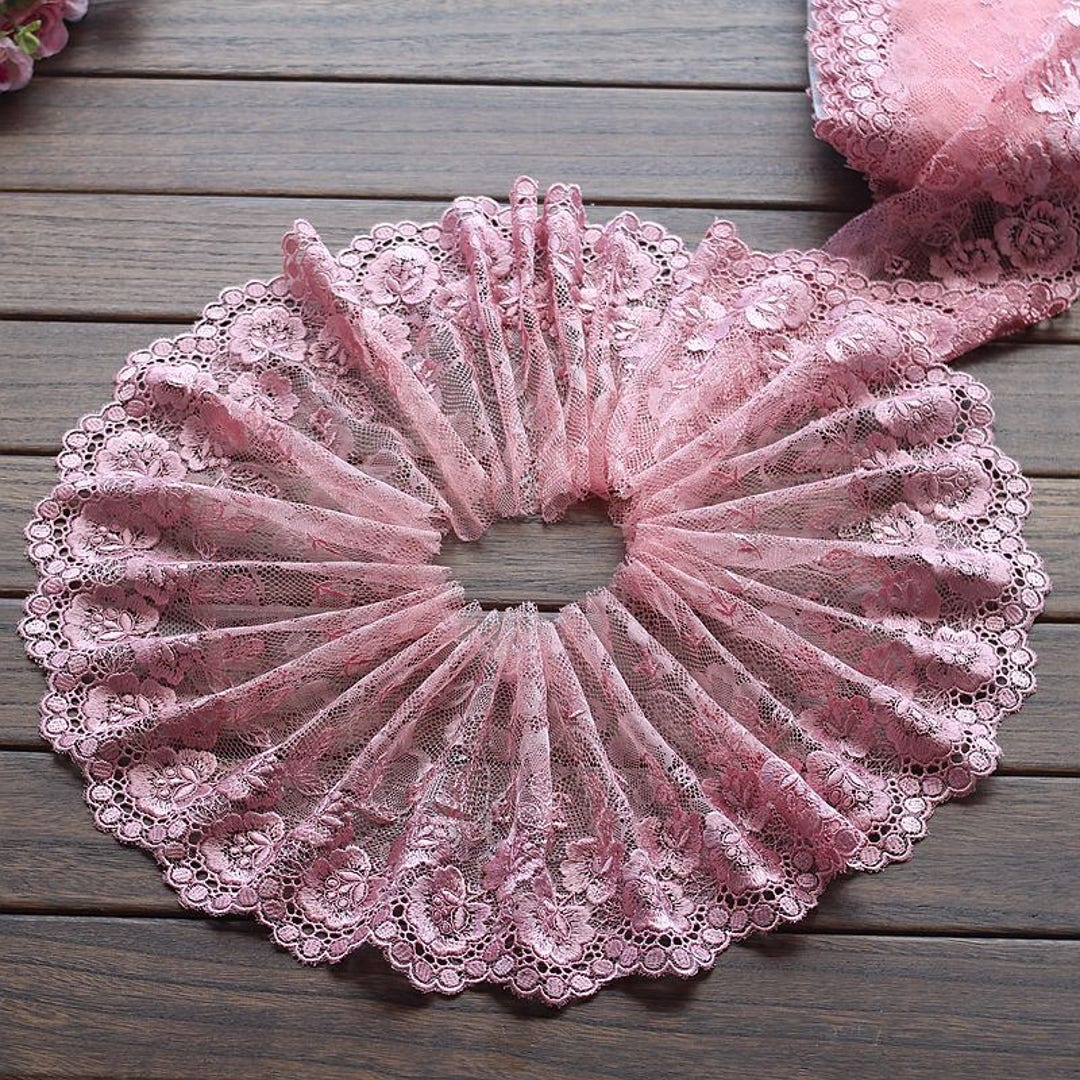 Lace Trim Rose Floral Embroidered Lace Trim 7 Inches Wide 2 - Etsy