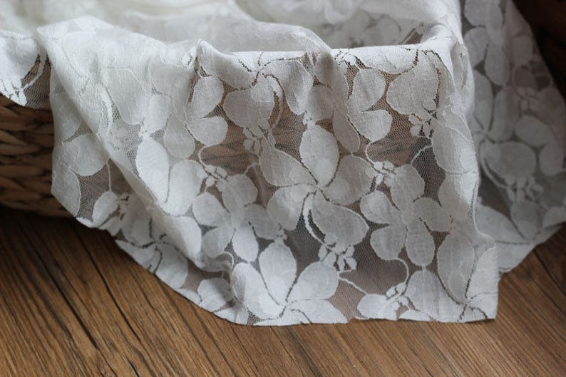 Cream Lace Fabric Soft Tulle Gauze With Flowers 59 Inches Wide - Etsy