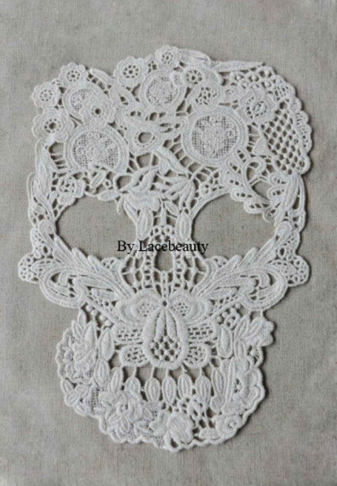 3 Colors 2pcs Big Skull Appliques Cool Milk White Punk Lace | Etsy