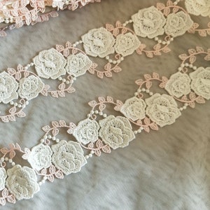2 Yards 2 Colors Exquisite Venice Lace Trim Scalloped Roses - Etsy