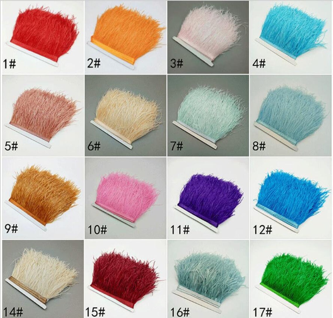 Ostrich Feather Lace Trim With Ribbon Tape Trimming Millinery | Etsy