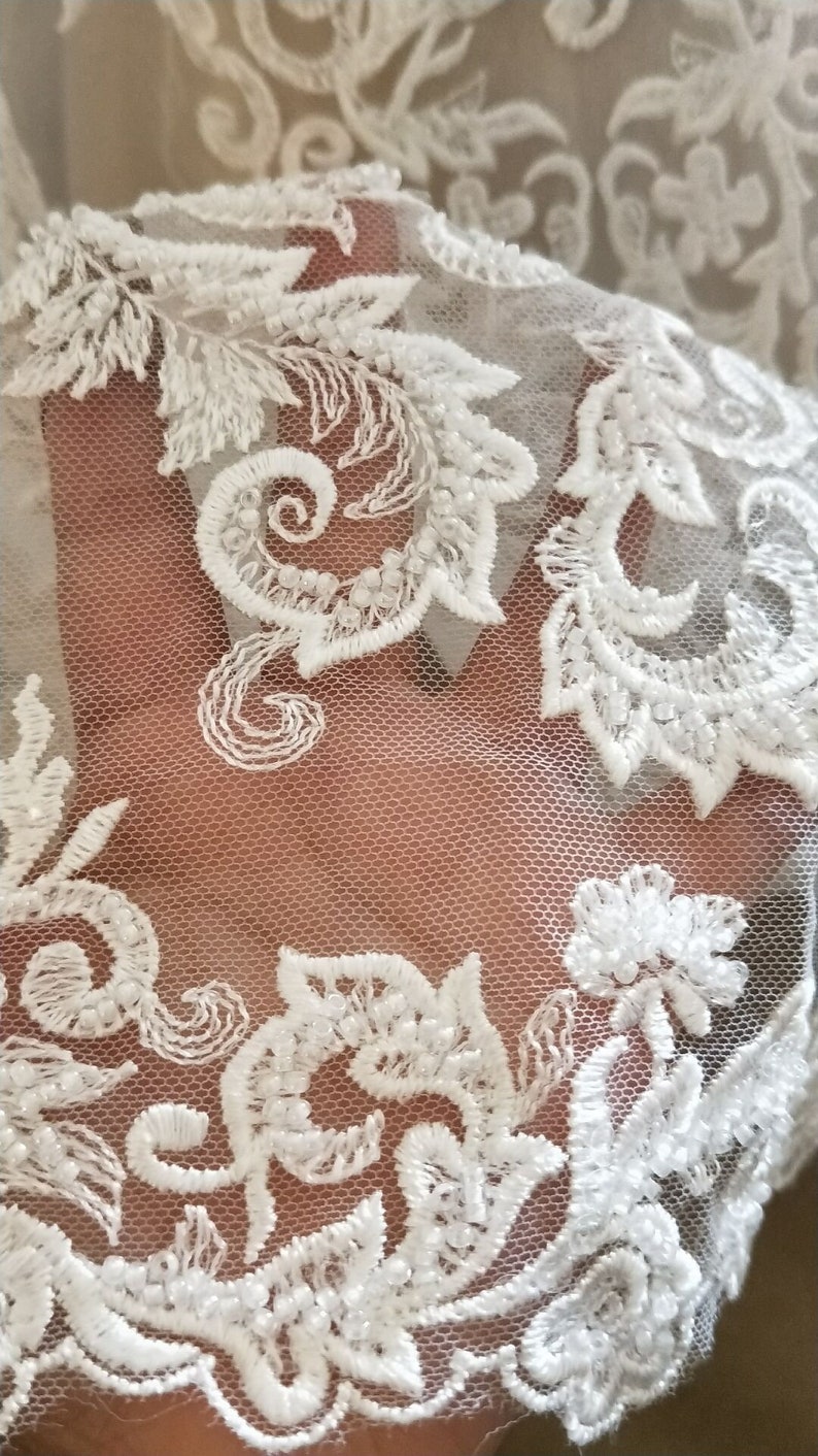 Gorgeous Beaded Wedding Lace Fabric Luxury Retro Aulic Lace Lace Fabric ...