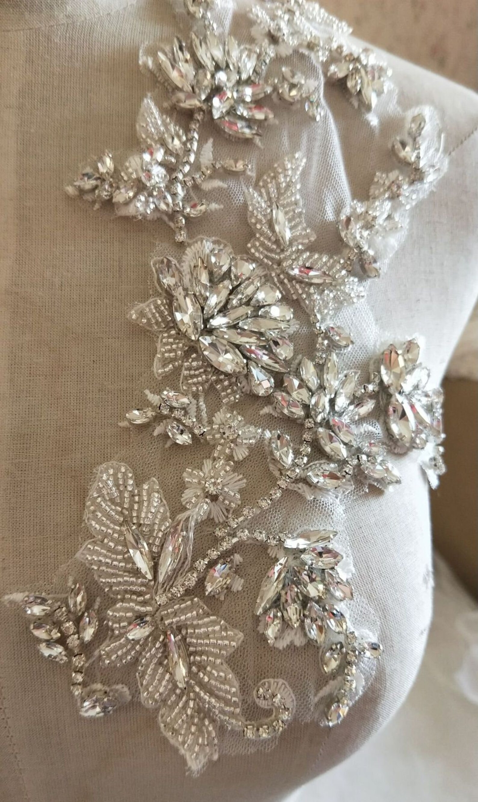 3 Colors Fabulous Full Rhinestone Crystal Applique Pair for | Etsy