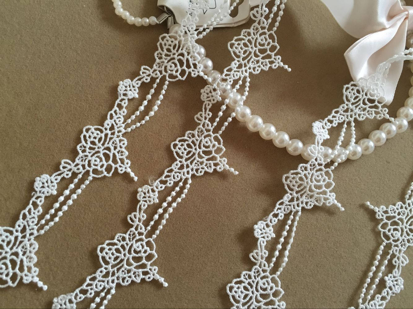 Cream White Venice Lace Trim Aulic Palace Lace Necklace | Etsy