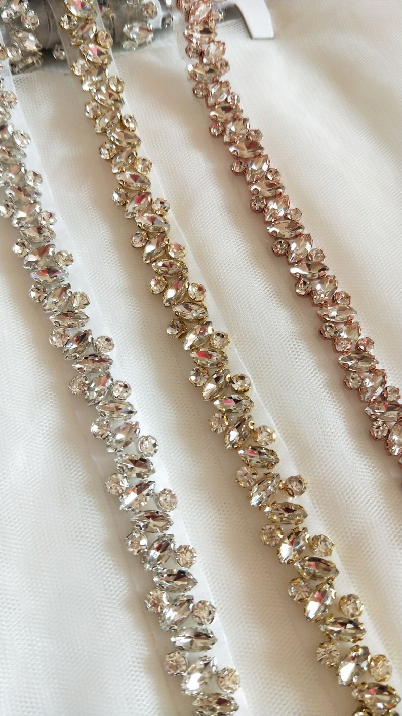 Rhinestone Crystal Lace Trim For Bridal Accessories Wedding | Etsy