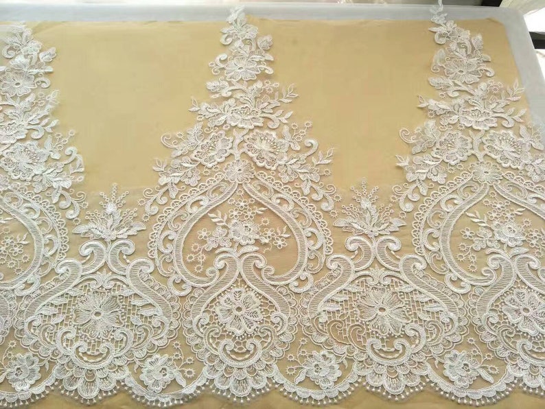 Super Wide Alencon Lace Trim Luxury Wedding Lace Trim - Etsy