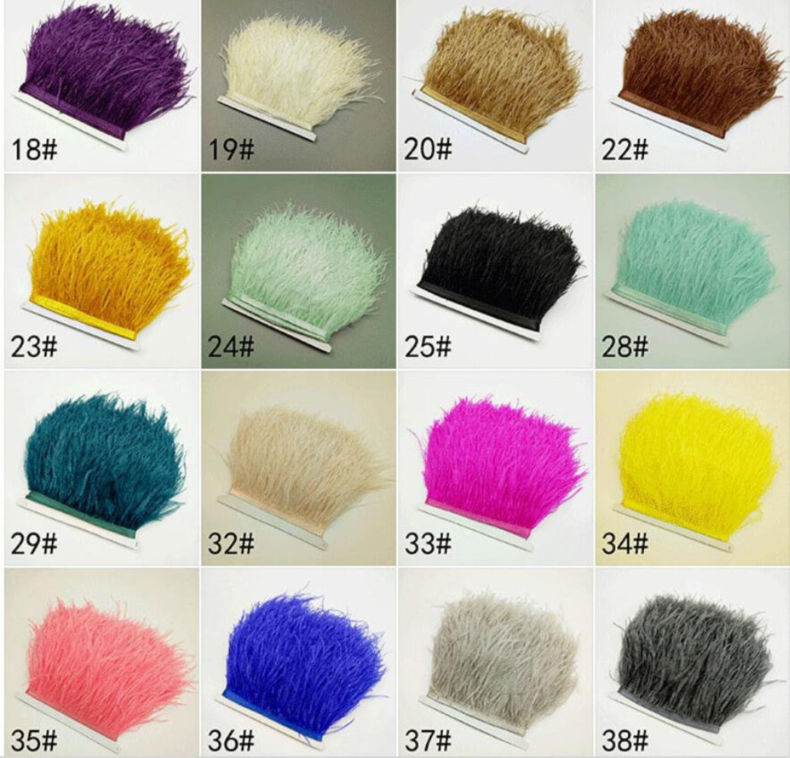 Ostrich Feather Lace Trim With Ribbon Tape Trimming Millinery | Etsy