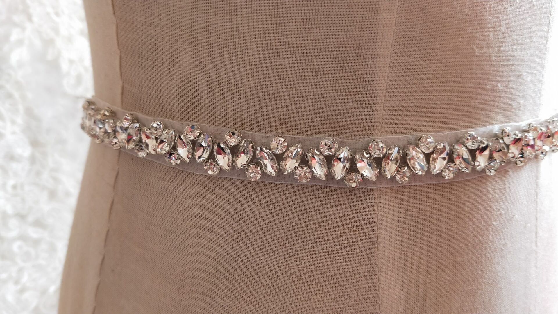 Rhinestone Crystal Lace Trim for Bridal Accessories Wedding - Etsy