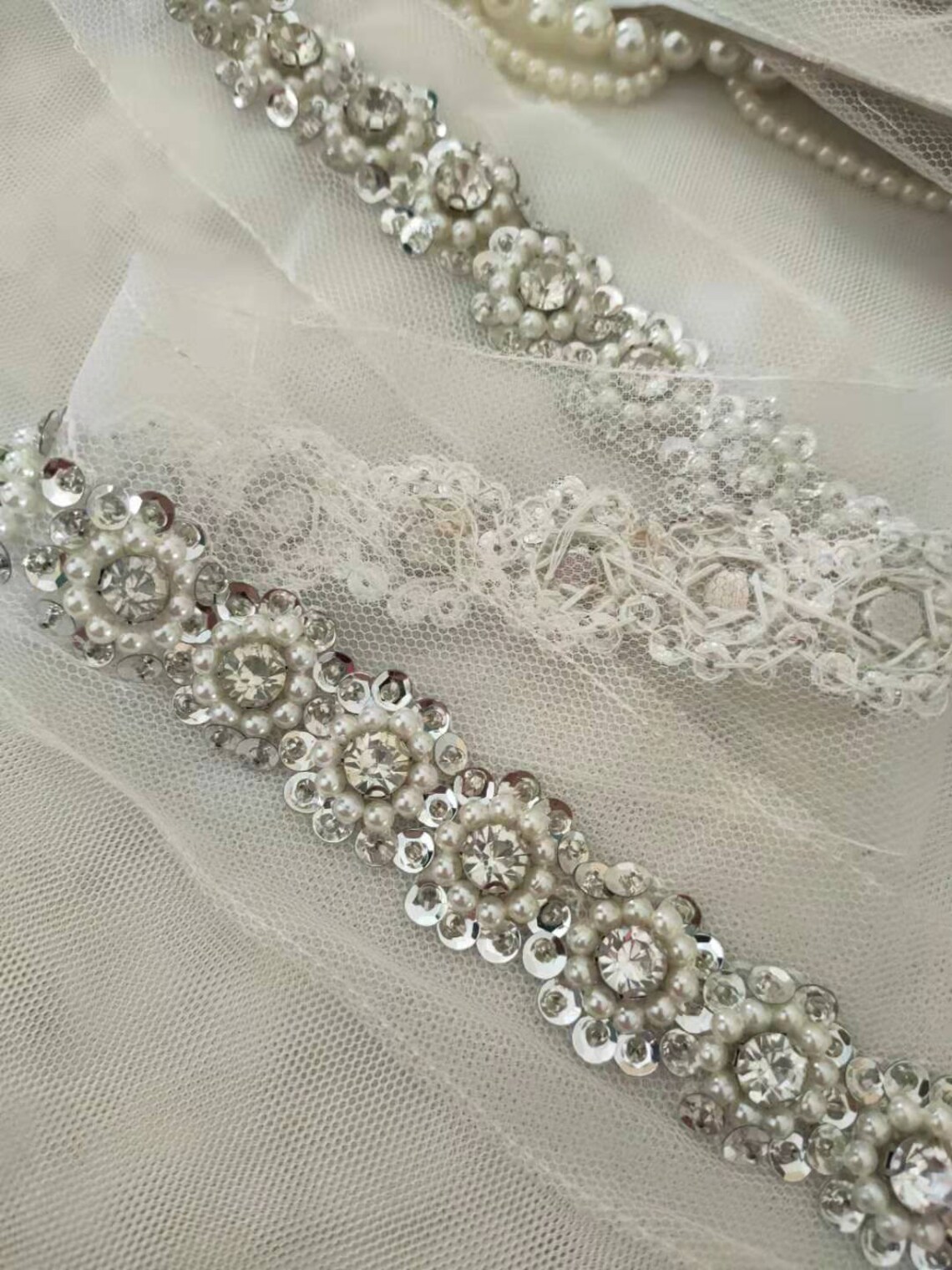 Gorgeous Beaded Lace Trim Handmade Sequined Flower Beaded - Etsy