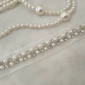 Beaded Lace Trim Pearl Beaded Lace Trim 1 Yard for Costume Wedding ...
