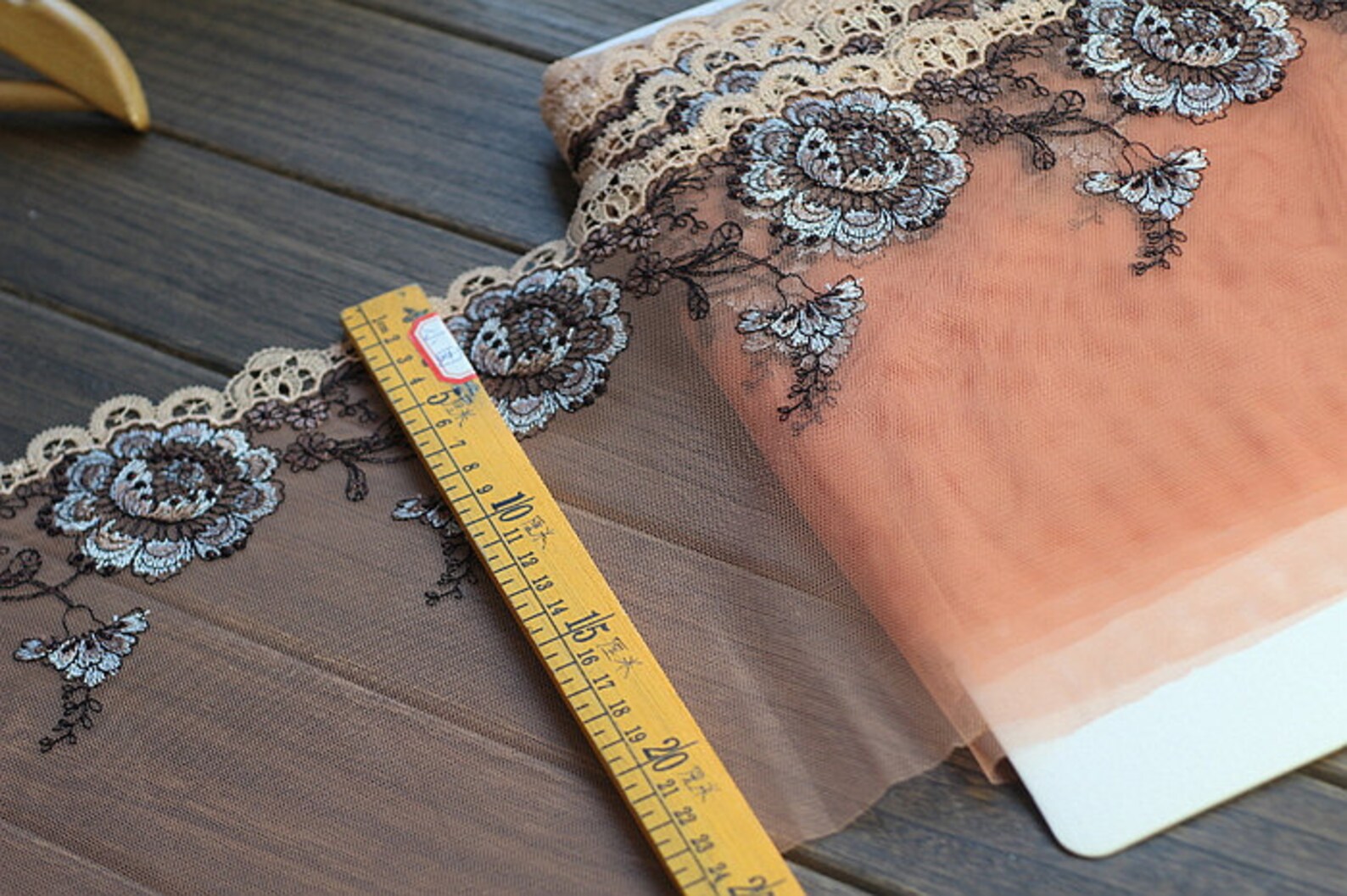 2 Yards Tulle Lace Trim Exquisite Pale Orange Tulle Flowers - Etsy