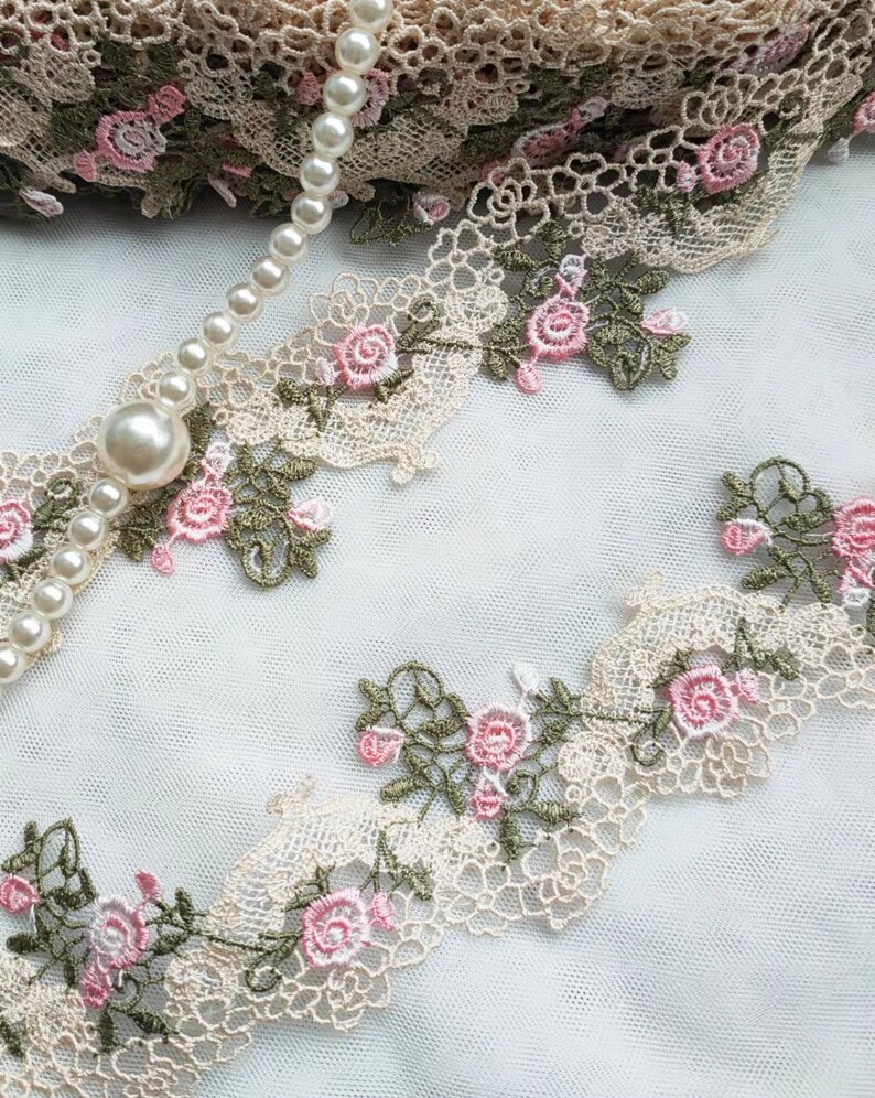 2 Yards 2 Colors Exquisite Venice Lace Trim Scalloped Roses - Etsy