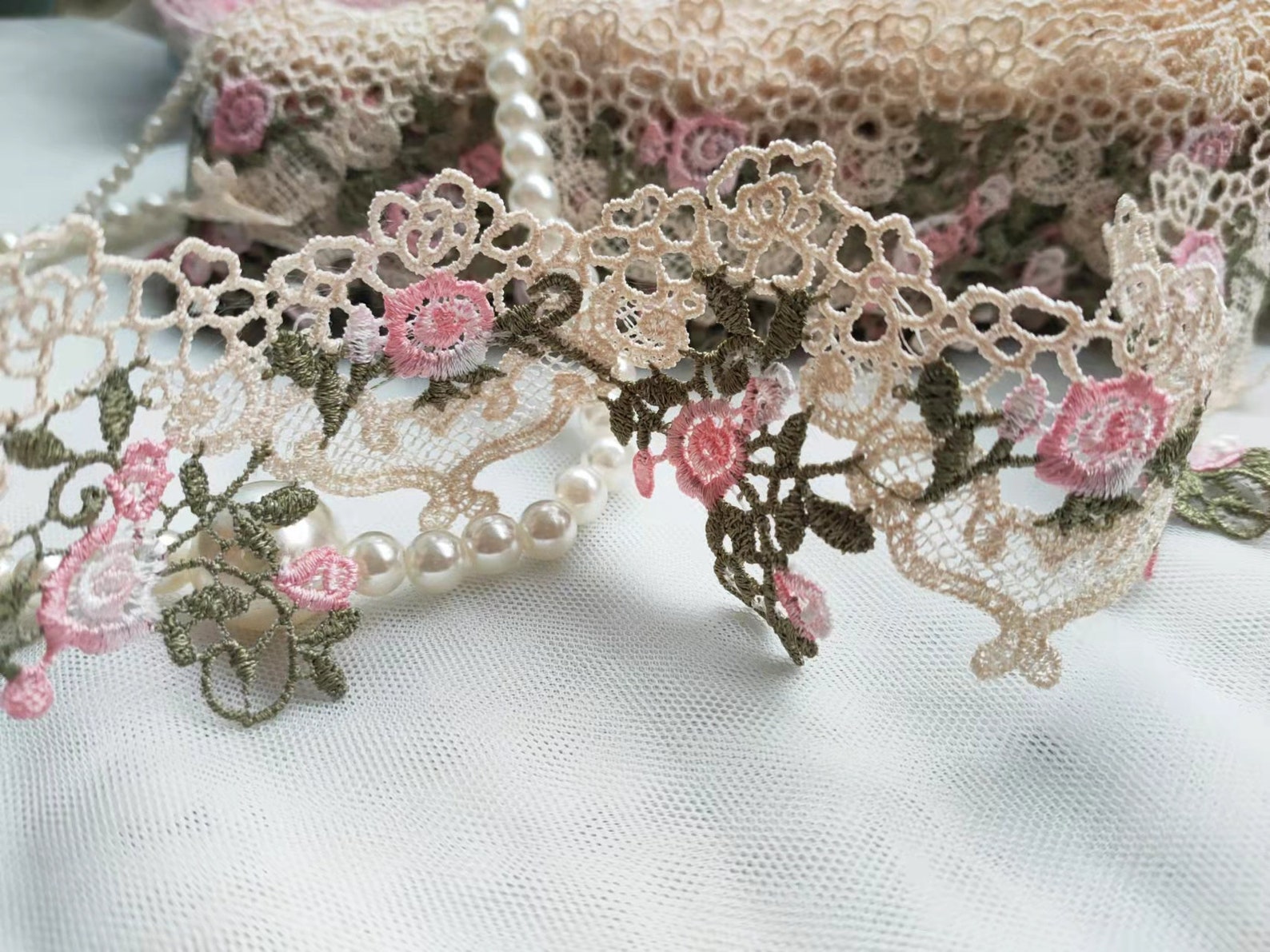 2 Yards 2 Colors Exquisite Venice Lace Trim Scalloped Roses - Etsy