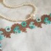 Gorgeous Lace Trim Light Blue Cyan Heart Flowers Coffee Venice Lace ...