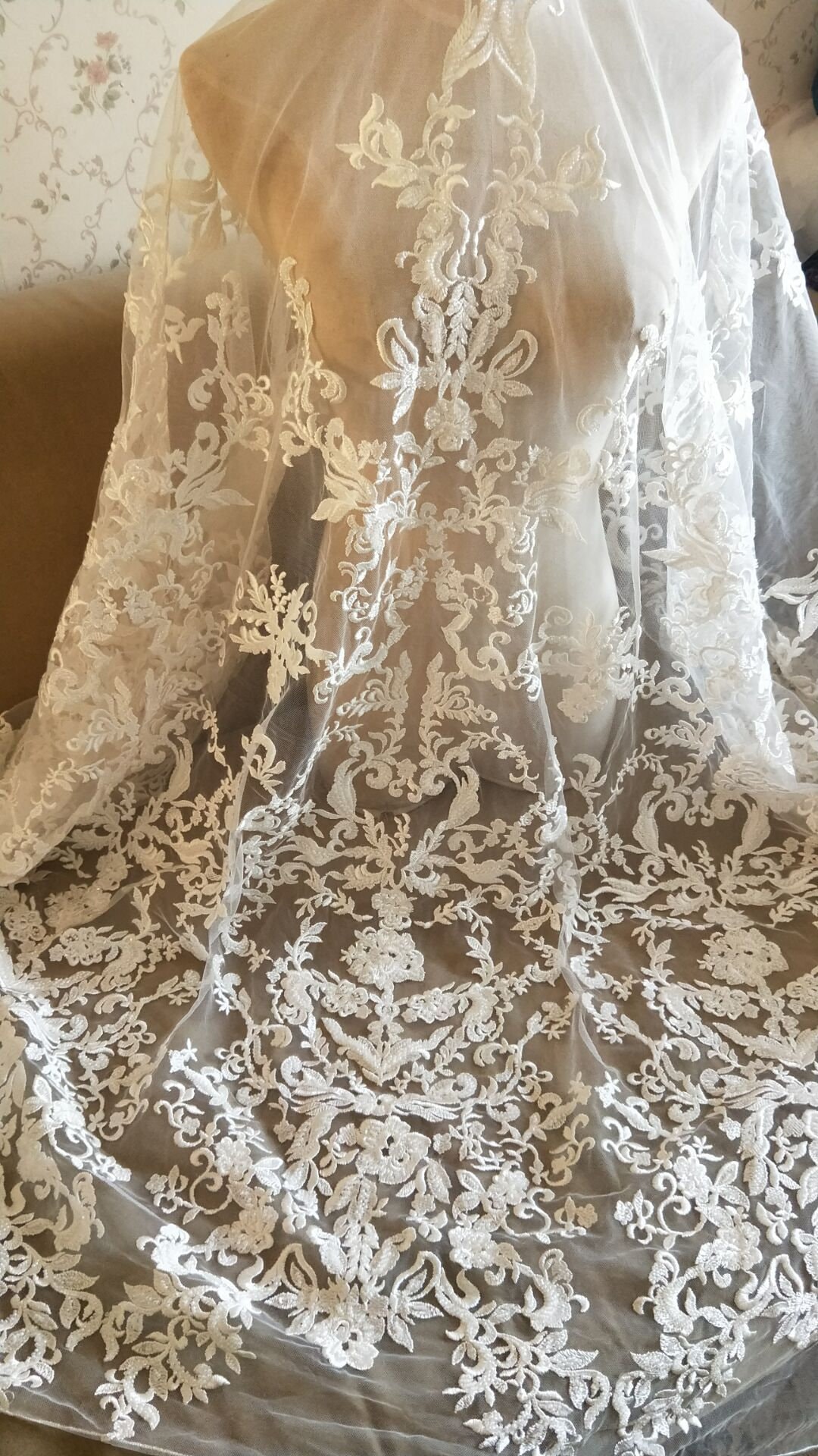 Gorgeous Beaded Wedding Lace Fabric Retro Aulic Lace New Design Lace ...