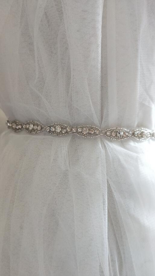 Rhinestone Crystal Lace Trim for Bridal Accessories Wedding Dress Sash ...