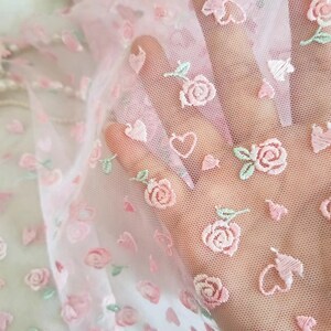 2 Colors Fabulous Lace Trim Roses Embroidered Tulle Lace 8.66 Inches ...