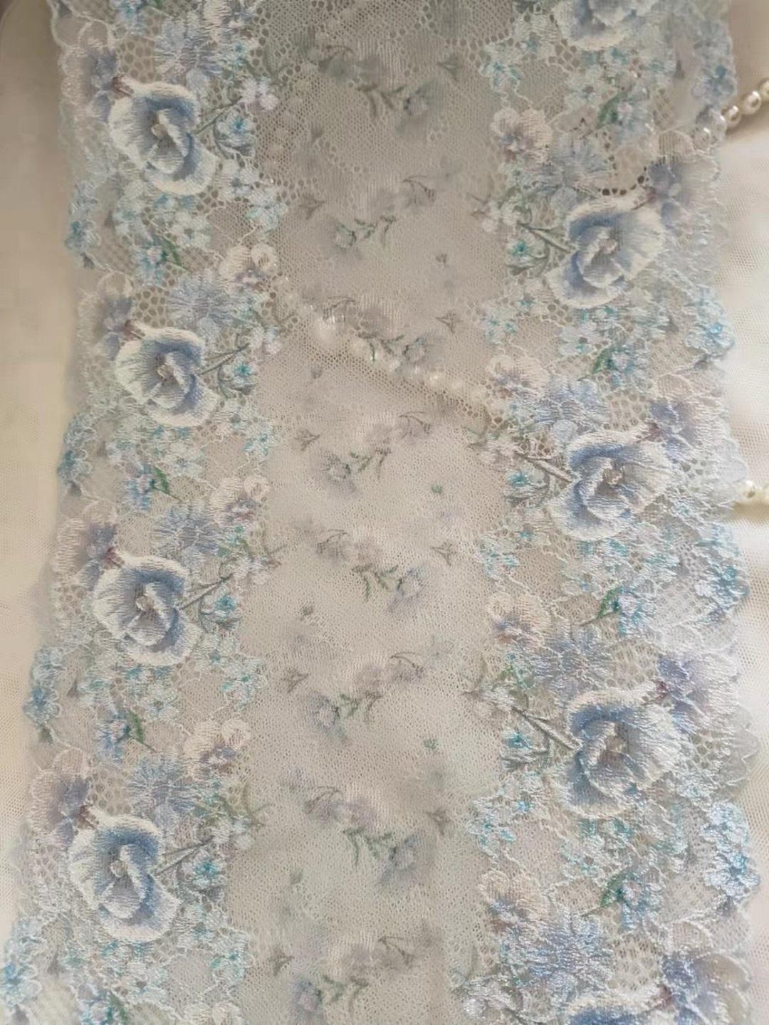 2 Colors 2 Yards Stretch Lace Trim Gorgeous Floral Lace for Lingerie ...