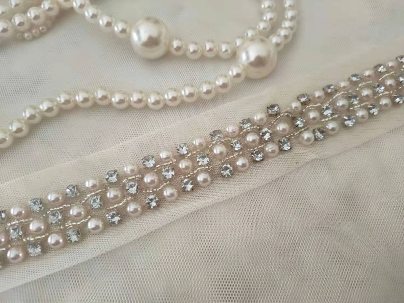 Beaded Lace Trim Pearl Beaded Lace Trim 1 Yard for Costume - Etsy