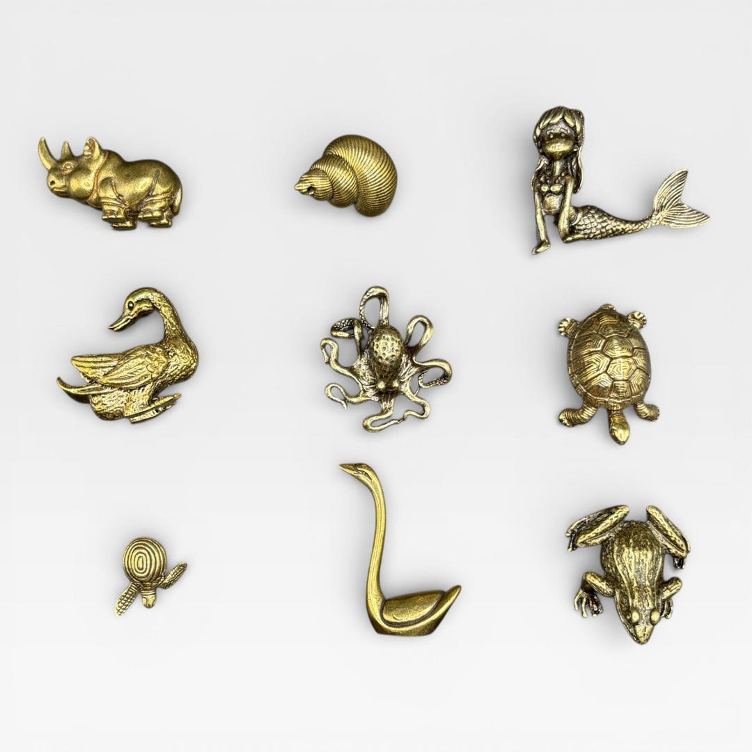 Brass Miniature Figurine Animals | Vintage Style Dollhouse Decor ...