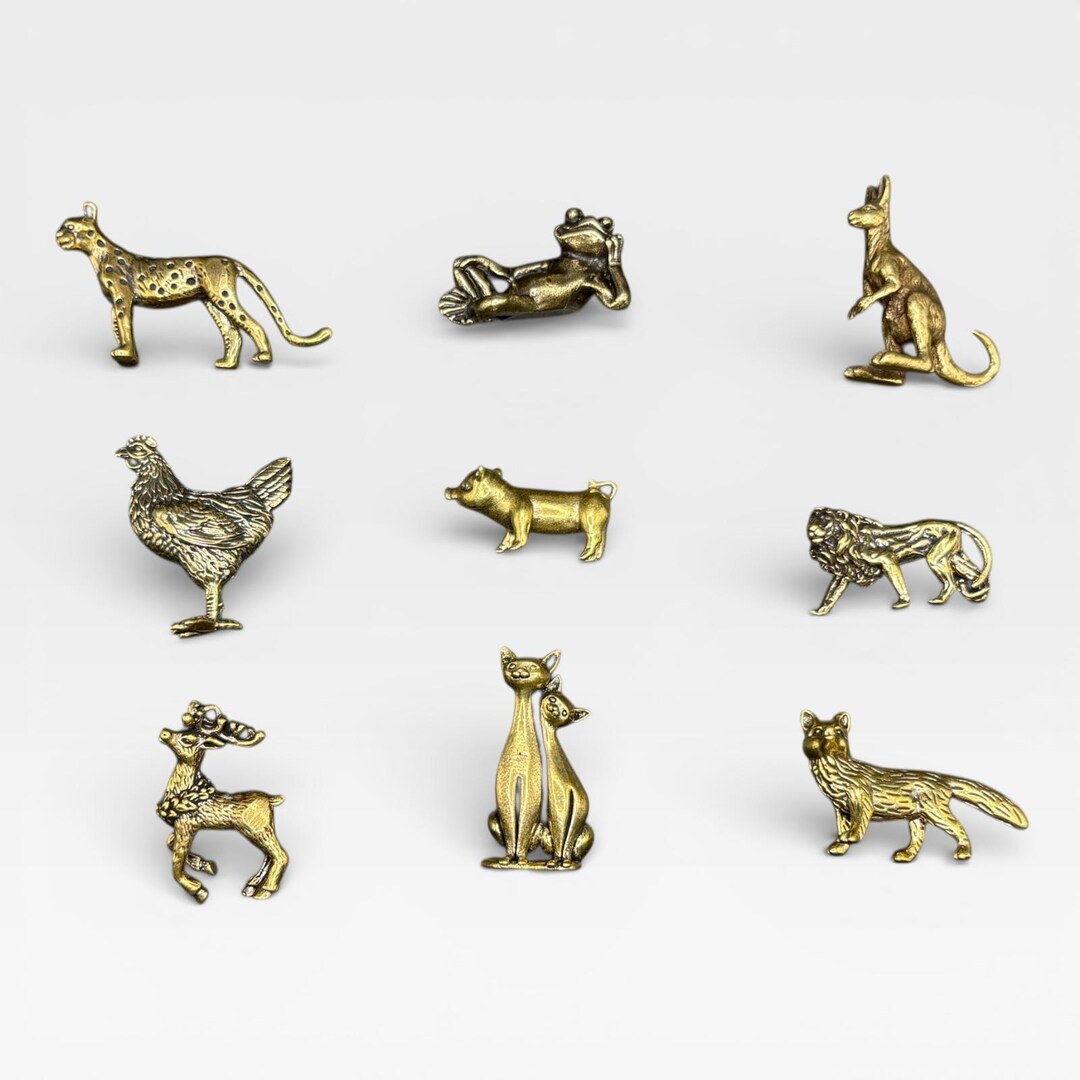 Brass Miniature Figurine Animals | Vintage Style Dollhouse Decor ...
