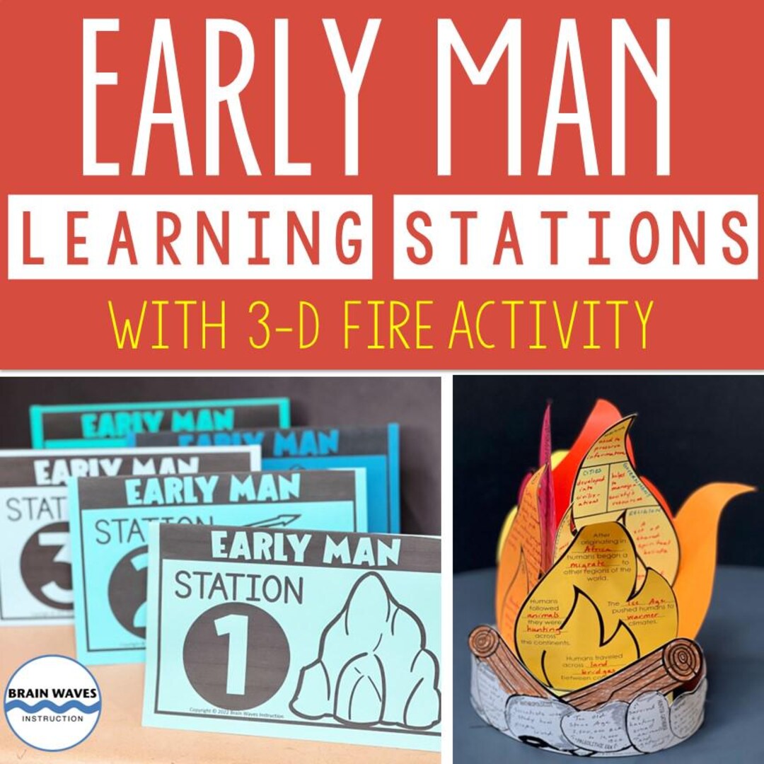 Early Man Learning Stations and 3D Project | Paleolithic and Neolithic ...
