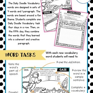 Middle School Vocabulary Activities: Doodles & Writing (PDF Download ...