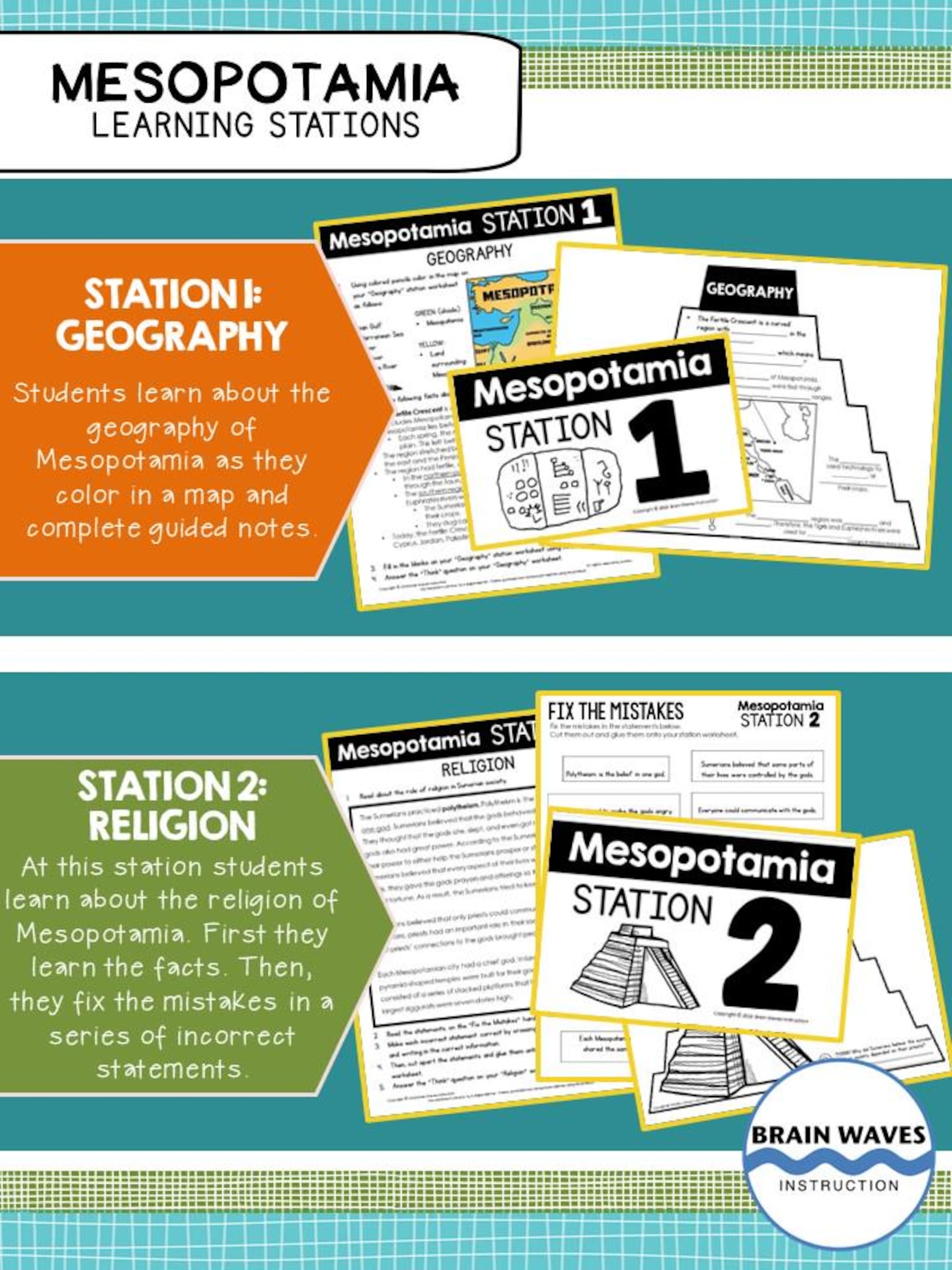 Ancient Mesopotamia Learning Stations and 3D Ziggurat Project | Ancient ...