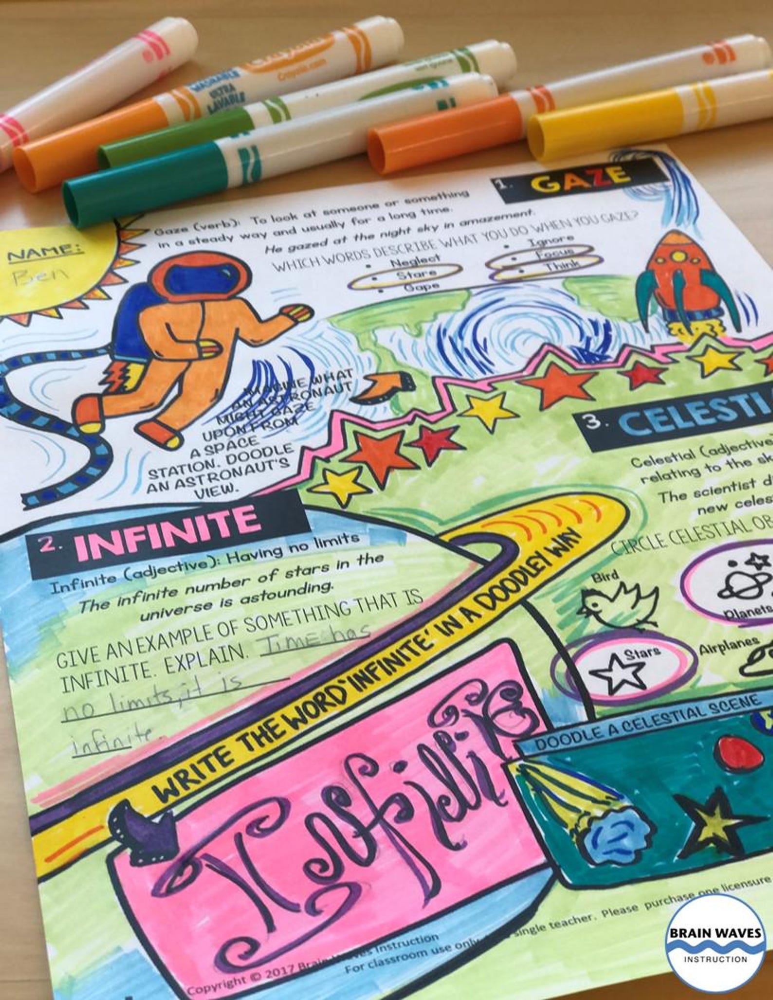 Middle School Vocabulary Activities: Doodles & Writing (PDF Download ...